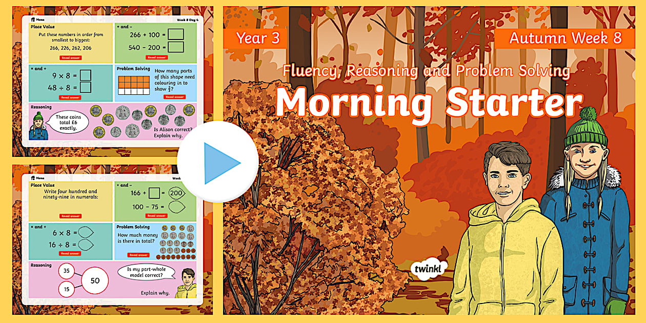 Year 3 Maths Autumn Morning Starter PowerPoint 8 - Twinkl