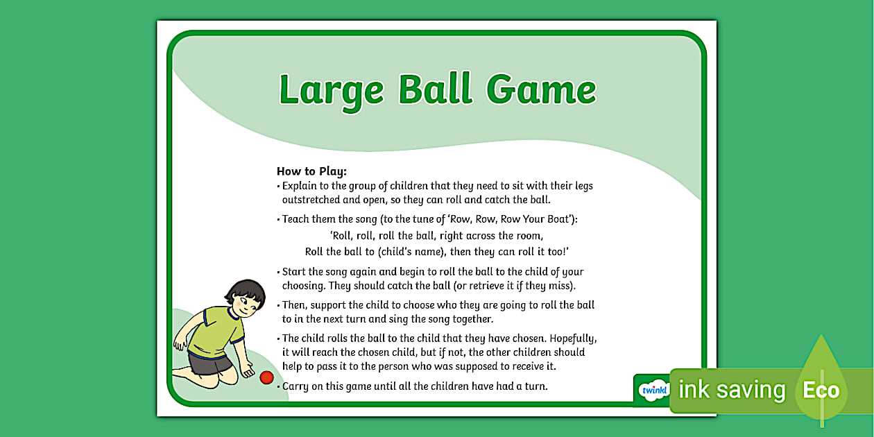 Large Ball Cooperation Circle Time Activity Card - Twinkl