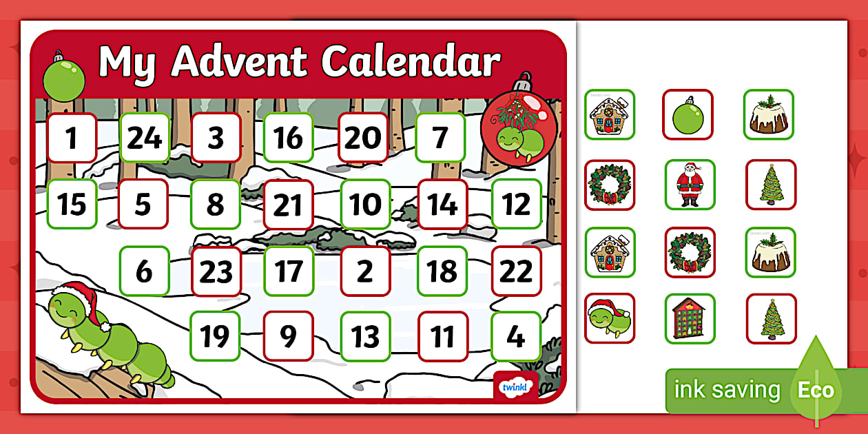 Caterpillar Themed Advent Calendar (Teacher-Made) - Twinkl