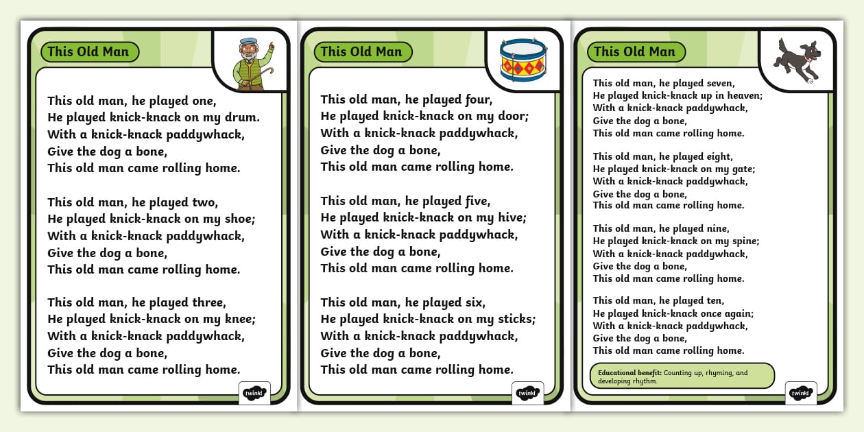 This Old Man Nursery Rhyme (teacher made) - Twinkl