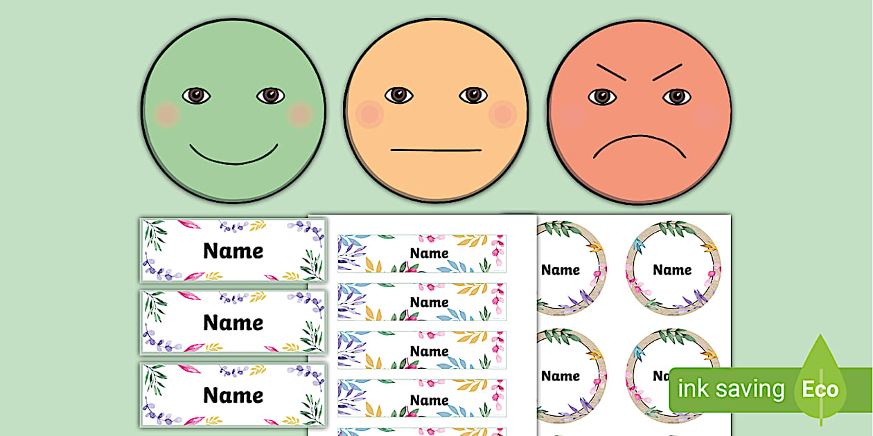 👉 Botanical Themed Happy Face Sad Face Display Management Boards