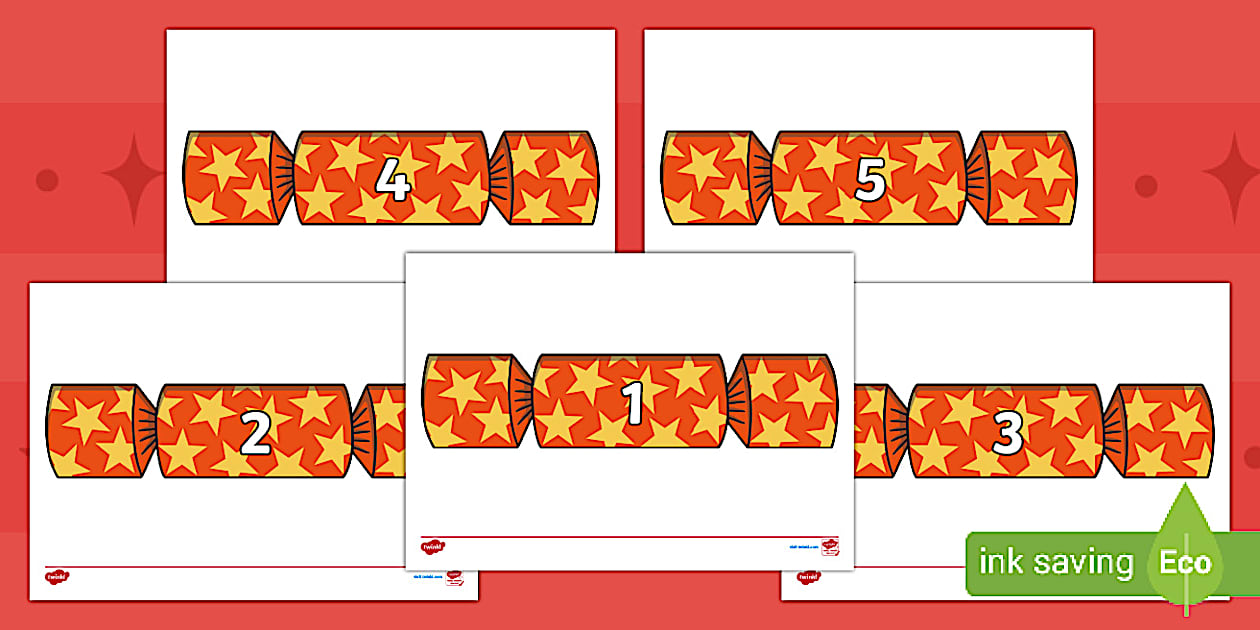 Numbers 0-30 on Christmas Crackers