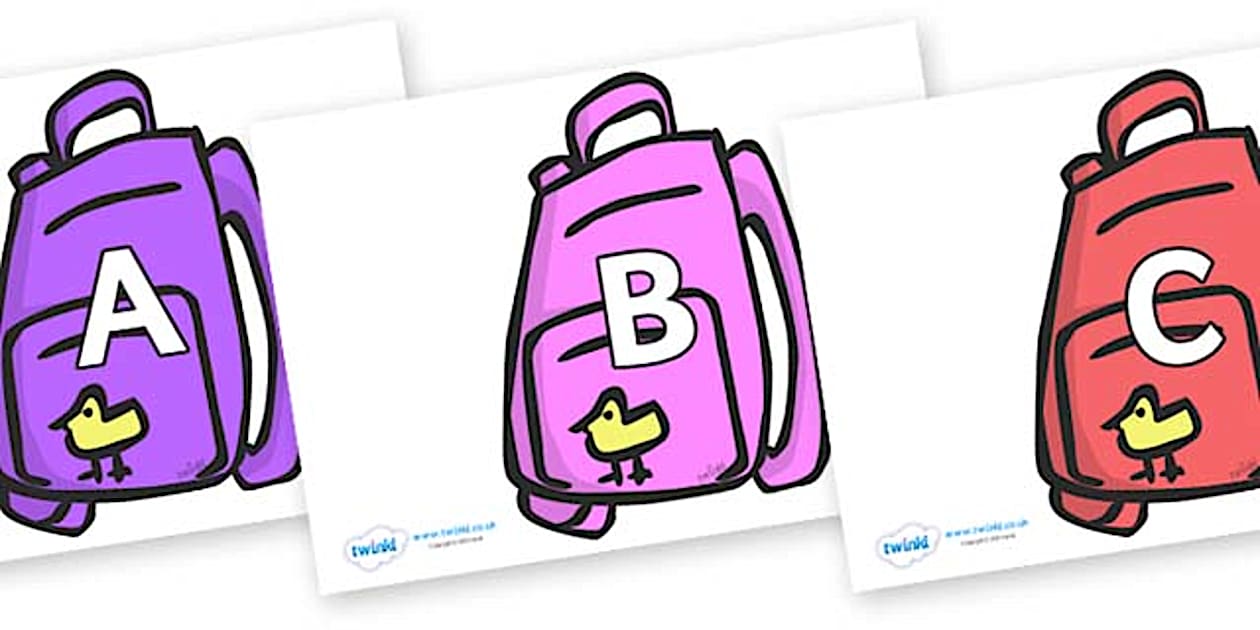 A-Z Alphabet on Backpacks (teacher made) - Twinkl