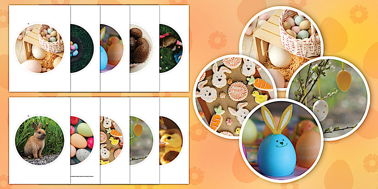 Easter Circle Photo Display Cut-Outs (teacher made) - Twinkl