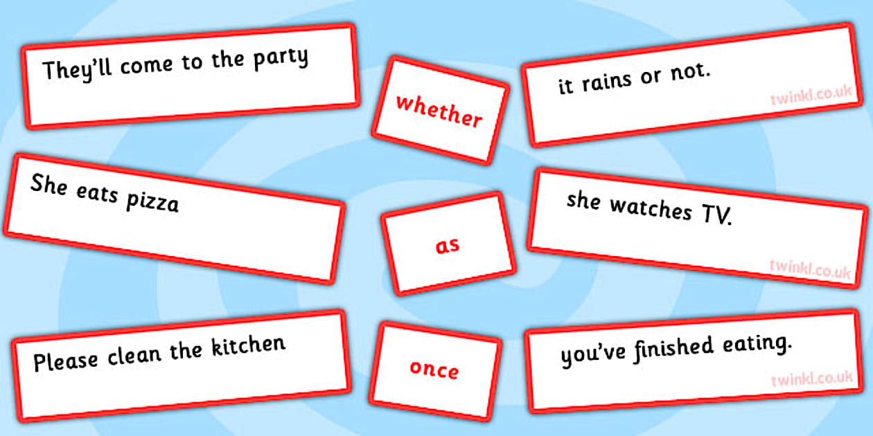 Sentence with Once, Whether or As Matching Game | Twinkl