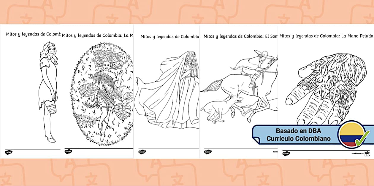 Para colorear - Mitos y leyendas de terror - Twinkl Colombia
