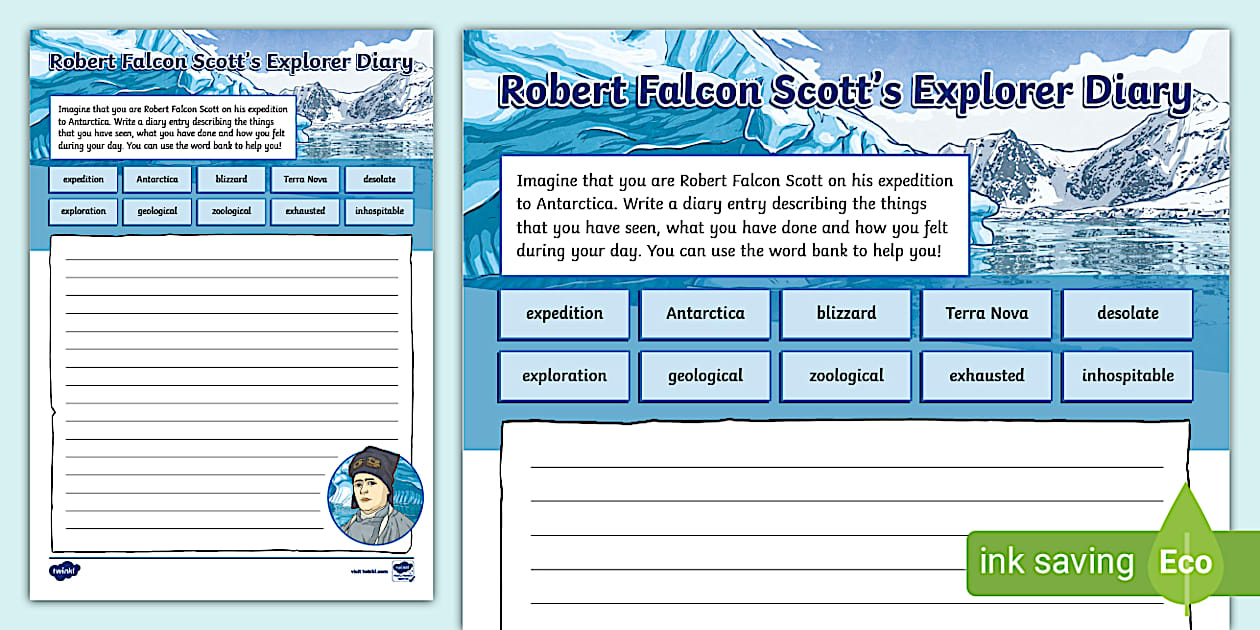 Robert Falcon Scott Diary Writing Template (teacher made)