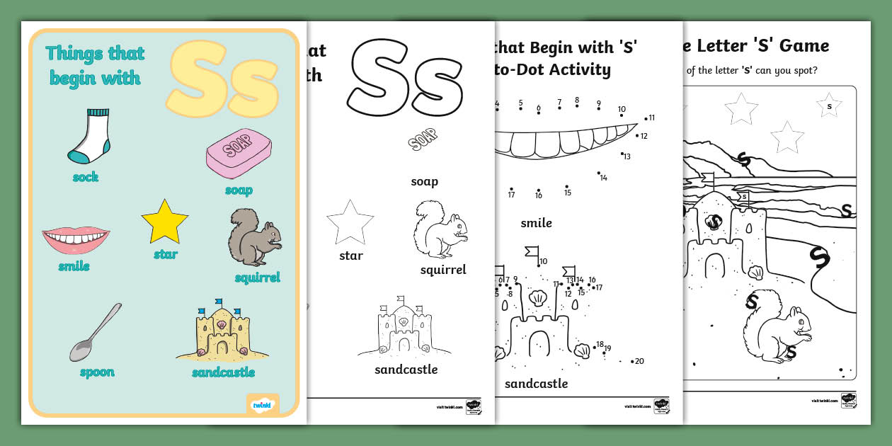 Things that Begin with S Worksheets Pack | Primary Resources