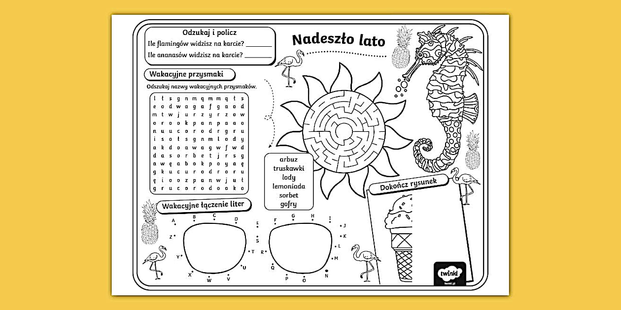 Nadeszło lato | Mata aktywności | Pory roku (teacher made)