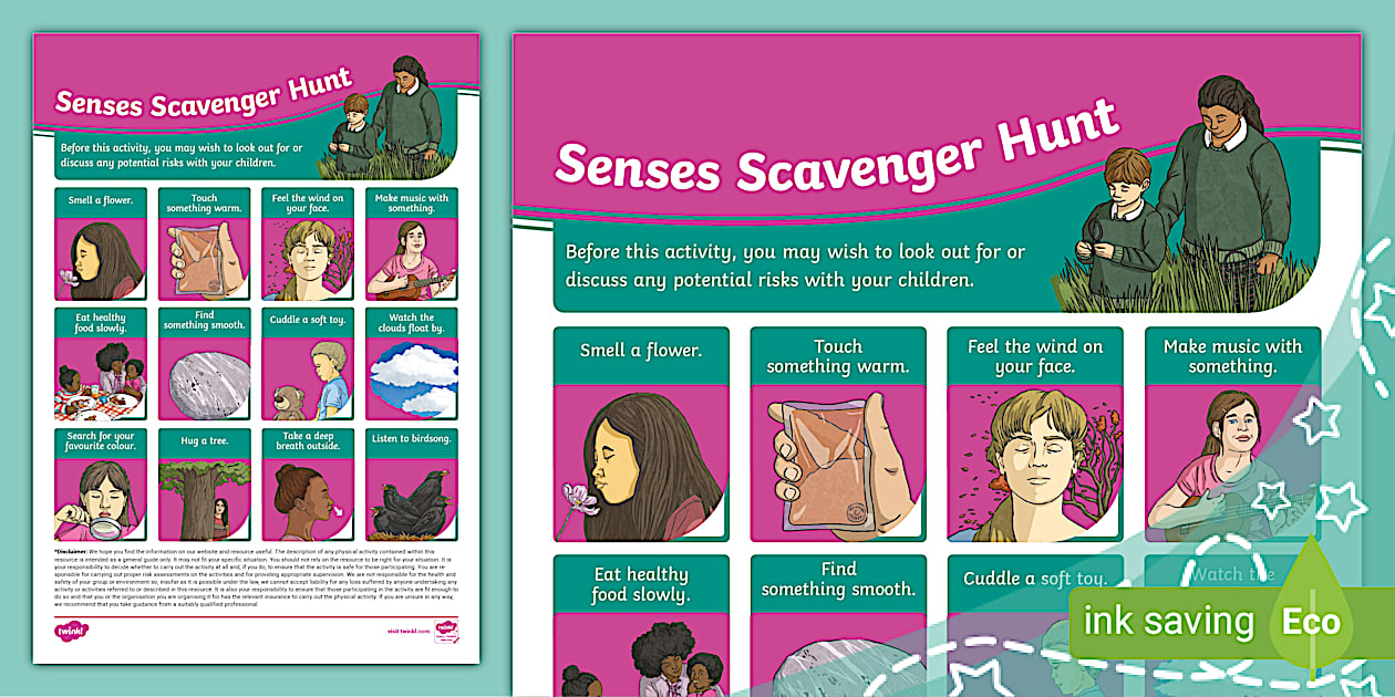 Senses Scavenger Hunt (teacher made) - Twinkl