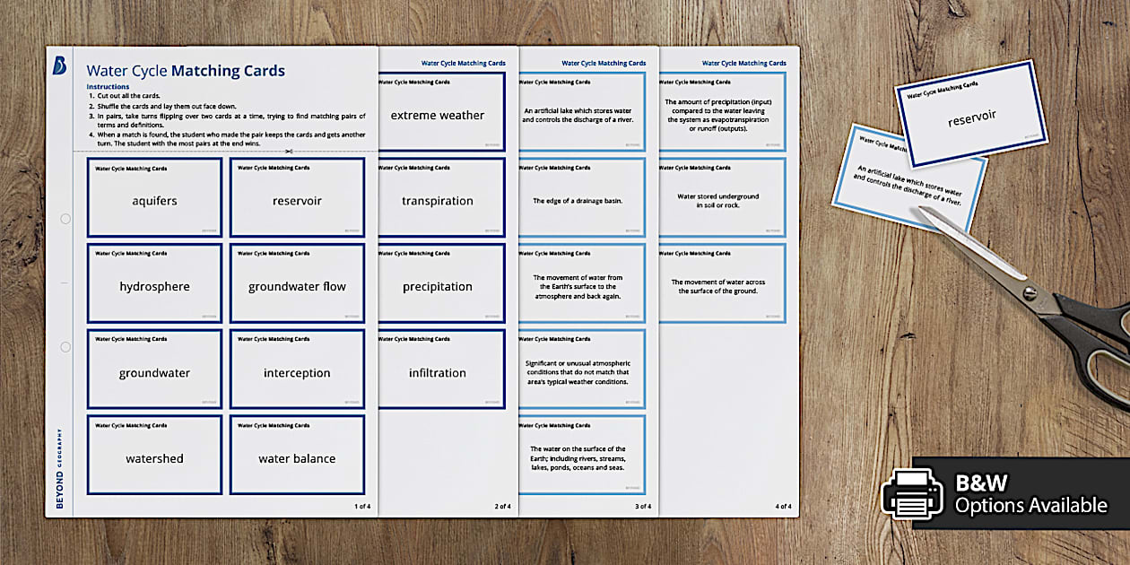 KS3 Water Cycle Matching Cards Activity | Beyond - Twinkl