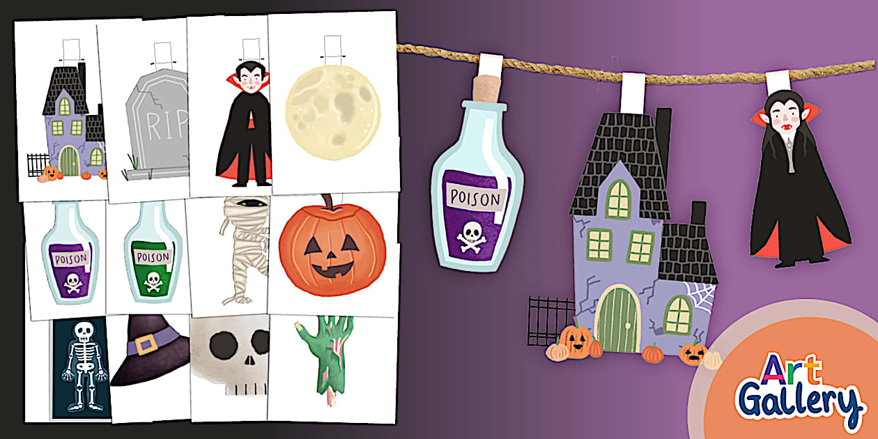 Halloween Icons Bunting | Twinkl Art Gallery - Twinkl