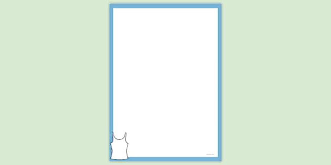 Simple Blank Vest Top Outline Page Border | Page Borders