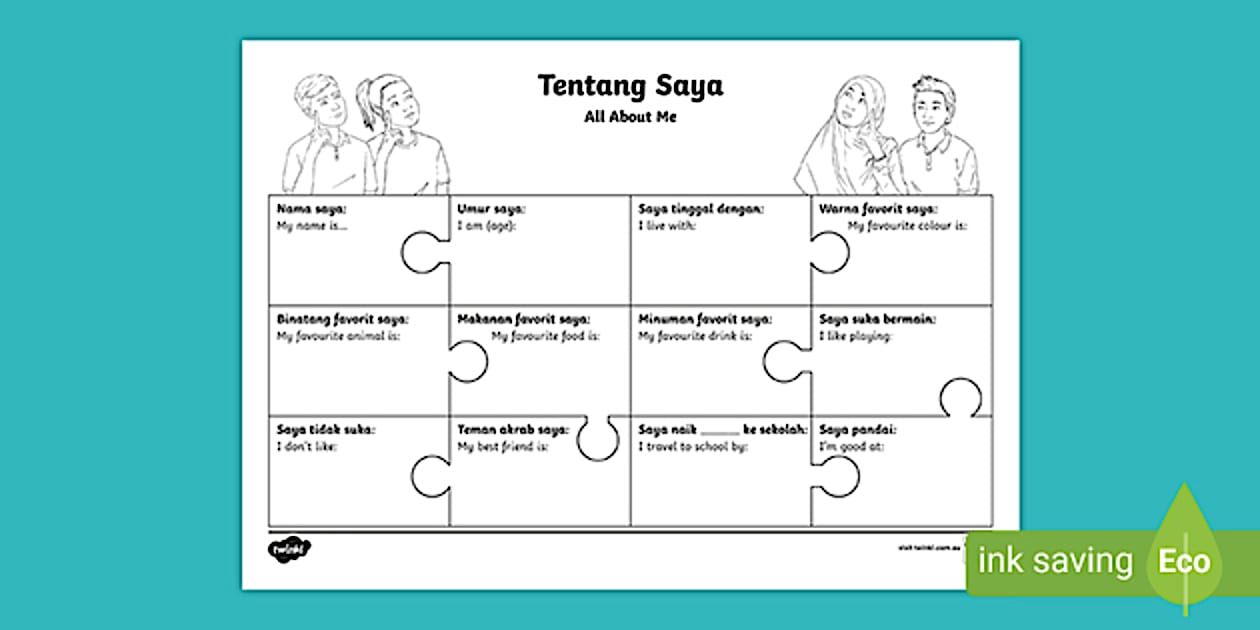 Editable All About Me Puzzle Activity Indonesian - Twinkl