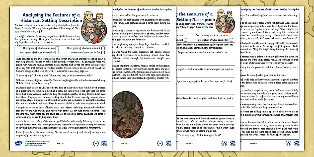 Analysing Features of a Historical Setting Description KS2