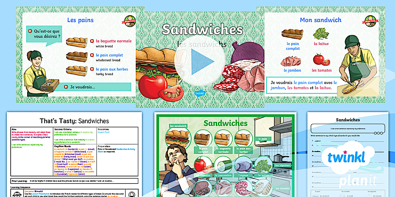 That's Tasty!: French Sandwiches Lesson Pack 4 - Twinkl