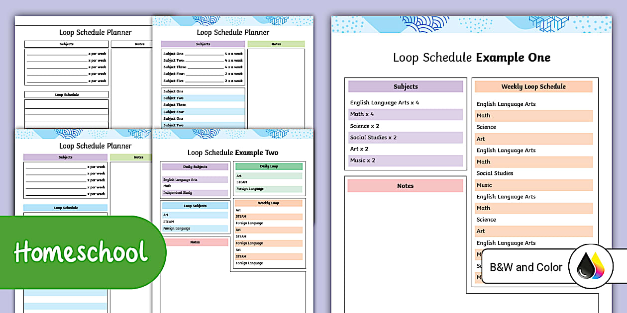 Printable Homeschool Loop Schedule Template | Twinkl USA