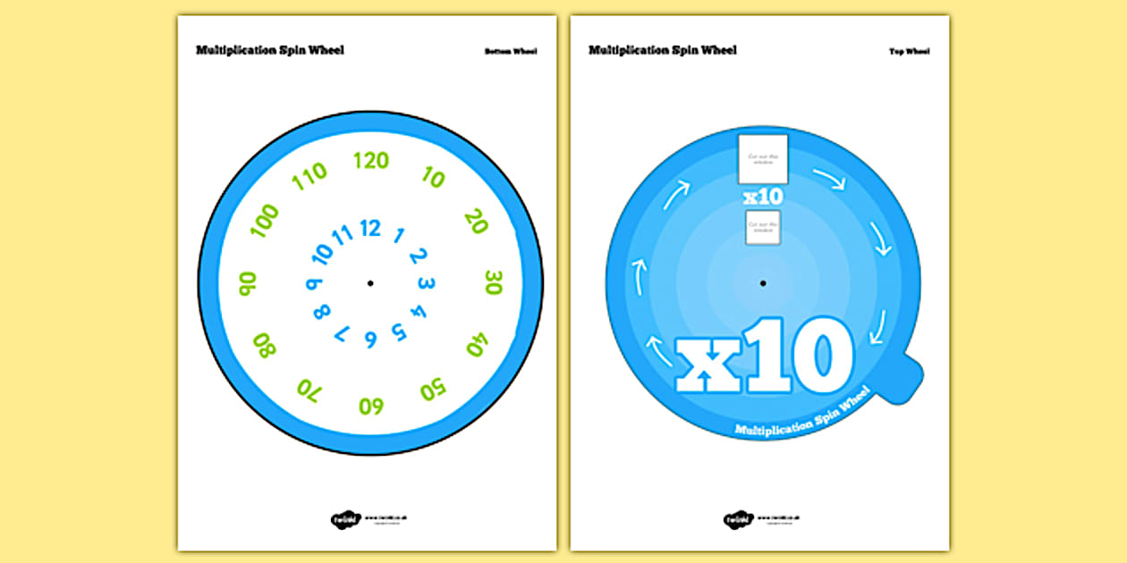Multiplication Spin Wheel 10 (teacher made) - Twinkl