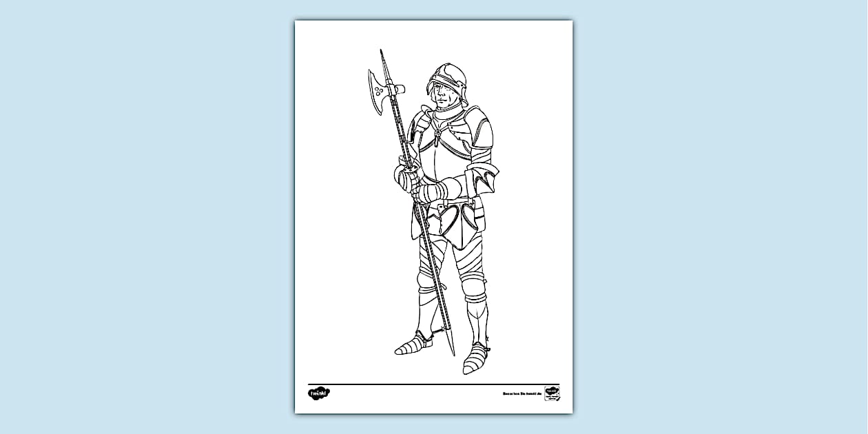 Mittelalter: Der Ritter - Ausmalbild