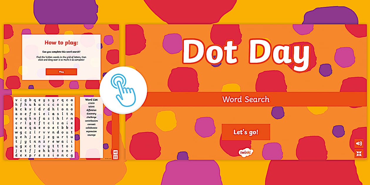 Interactive Dot Day Word Search for Kids | Twinkl USA