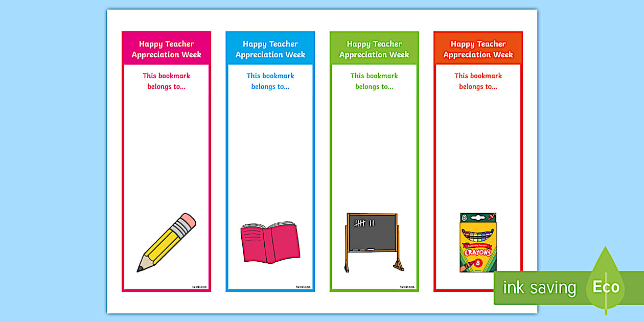 Editable Teacher Appreciation Bookmarks | Twinkl USA