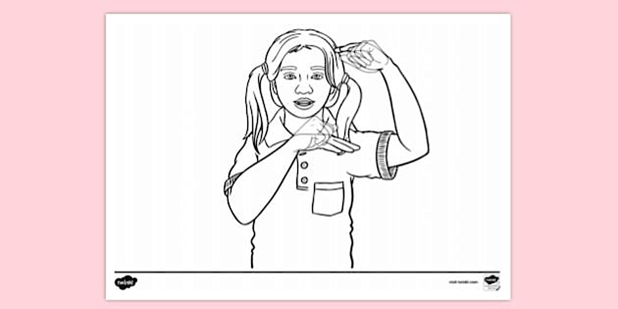 BSL Child Spanish Colouring | Colouring Sheets - Twinkl