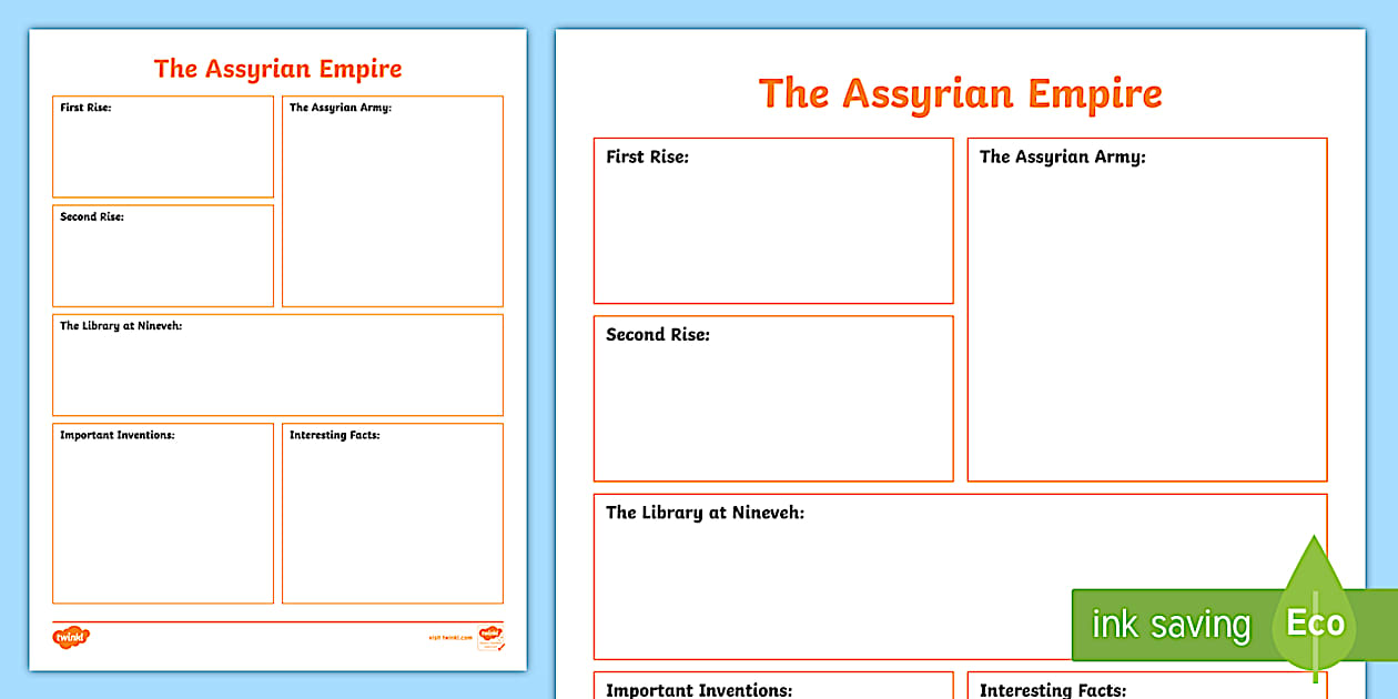 Ancient Mesopotamia: Assyrian Empire Worksheet - Twinkl