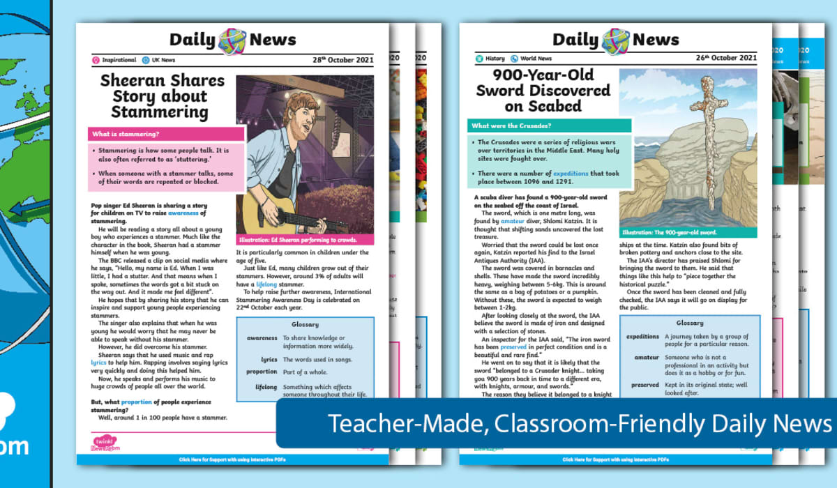 Weekly Comprehension Pack - 29th October 2021 - Twinkl NewsRoom