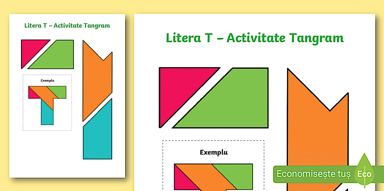 Litera T – Activitate Tangram (Lehrer gemacht) - Twinkl