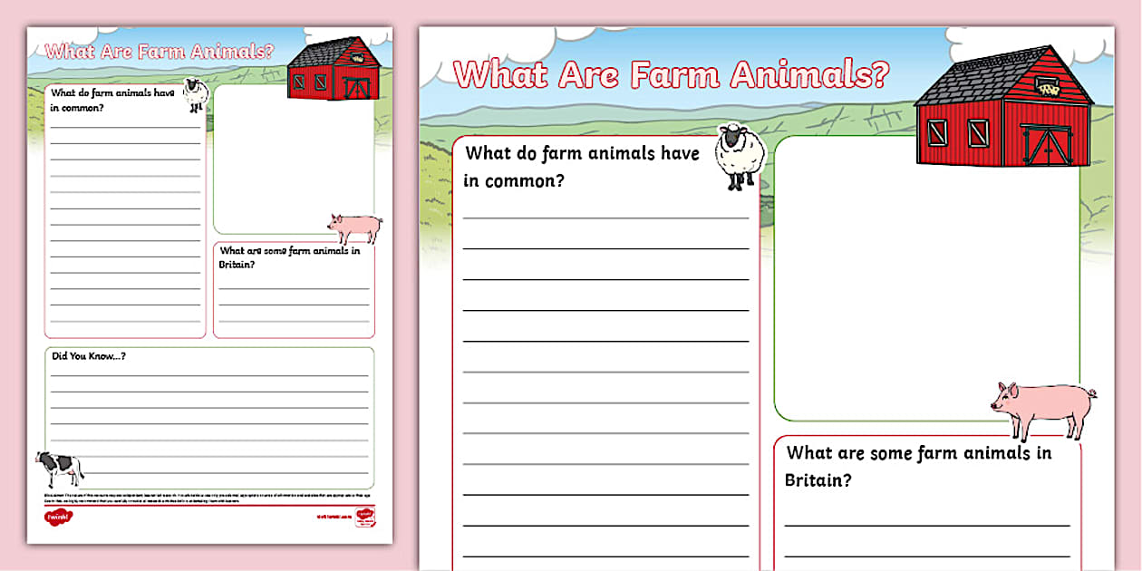 Farm Animals Fact File Template,farm animal fact file