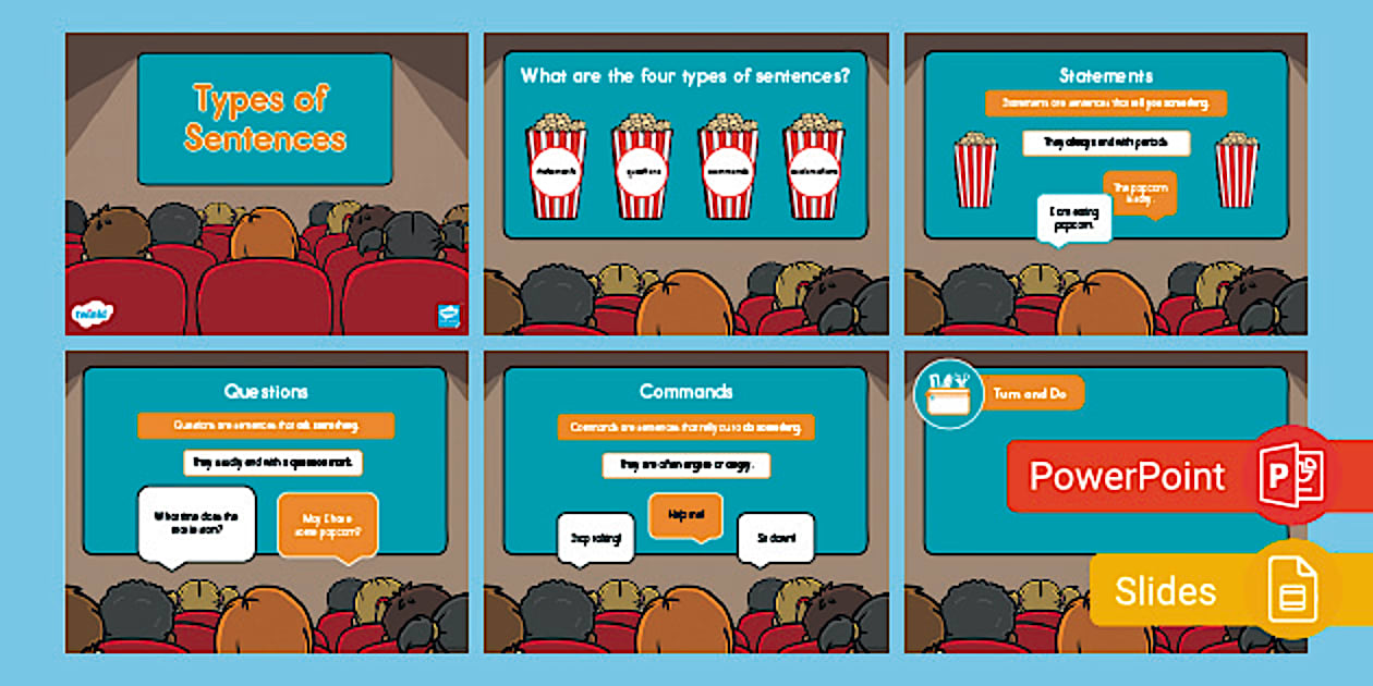 Types of Sentences Presentation - PowerPoint & Google Slides