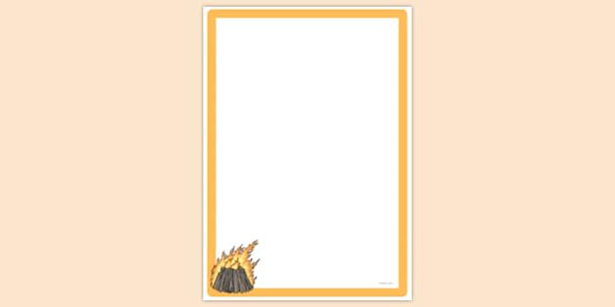 Simple Blank Bonfire Page Border | Page Borders | Twinkl