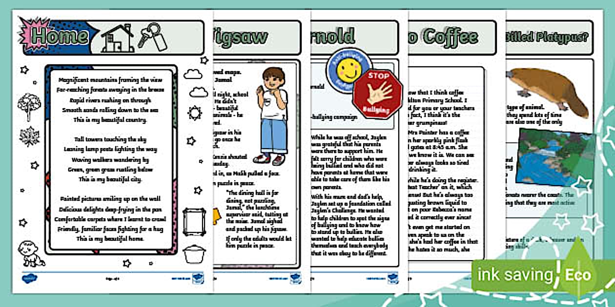 Year 2 Mixed Reading Comprehension Pack (teacher made)