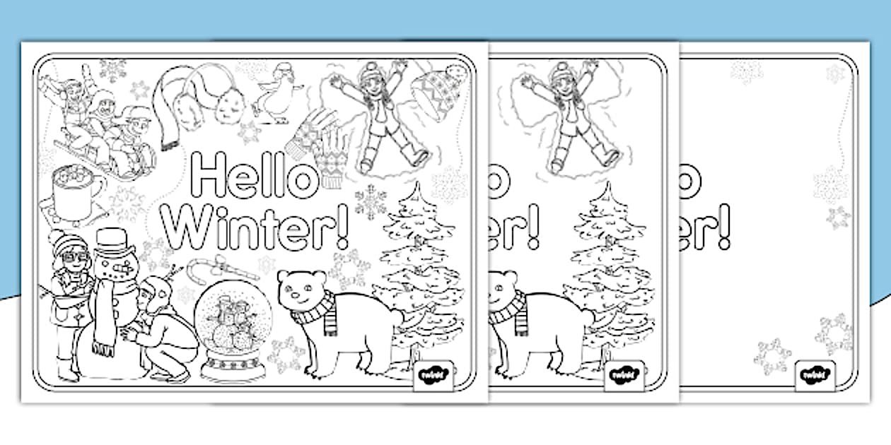 Let's Doodle! Winter Coloring Sheets (Teacher-Made) - Twinkl