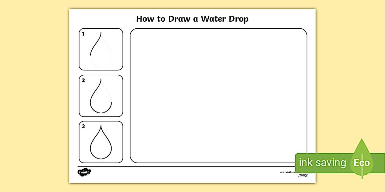 How to Draw a Water Drop Activity (teacher made) - Twinkl