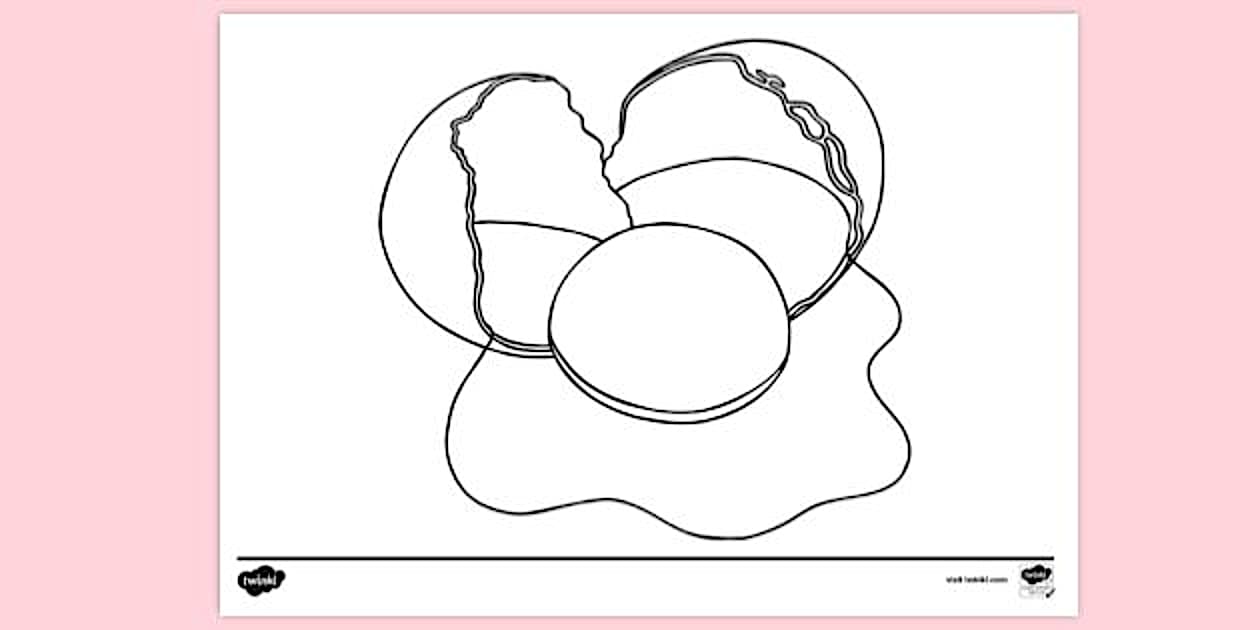 FREE! - Cracked Egg Template | Open Egg Colouring Sheet