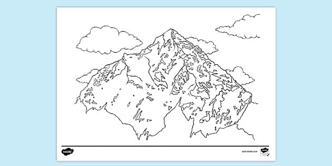 High Mountain Colouring Sheet | Colouring Sheets