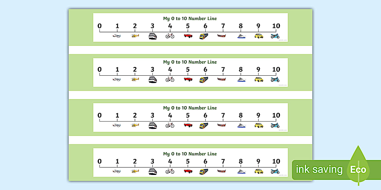 Transport Number Line (0-10) (teacher made) - Twinkl