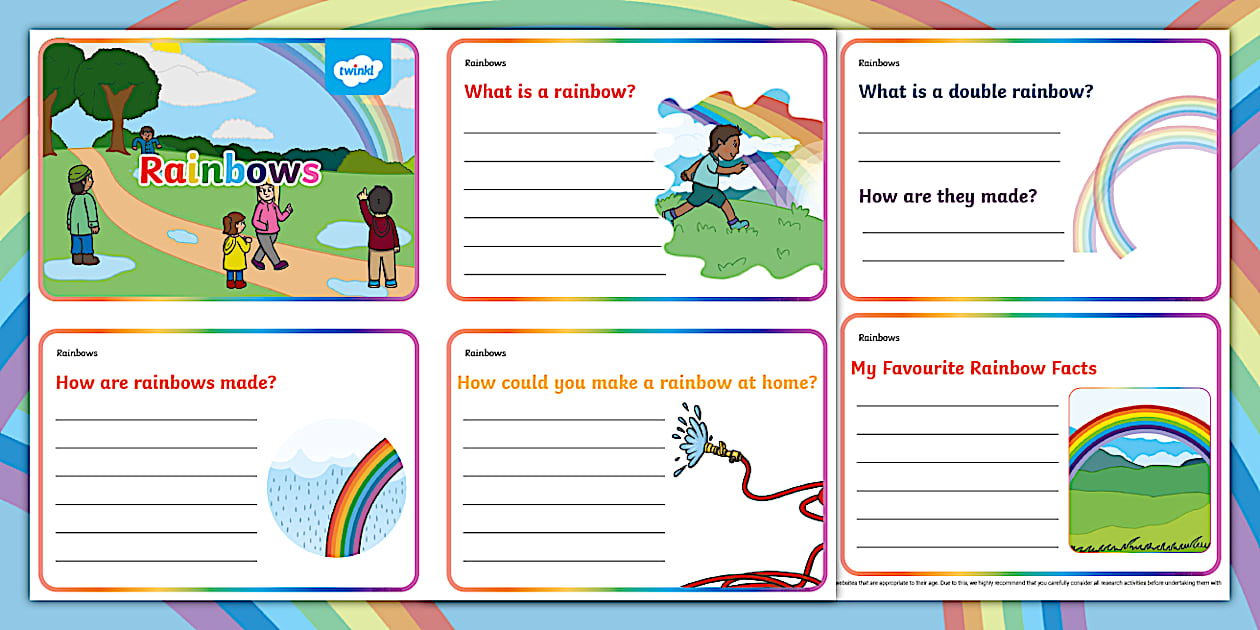 Rainbow Fact Cards Template (teacher made) - Twinkl