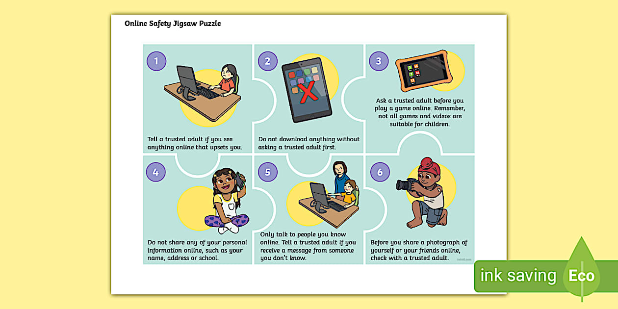 KS1 Online Safety Jigsaw Puzzle (teacher made) - Twinkl
