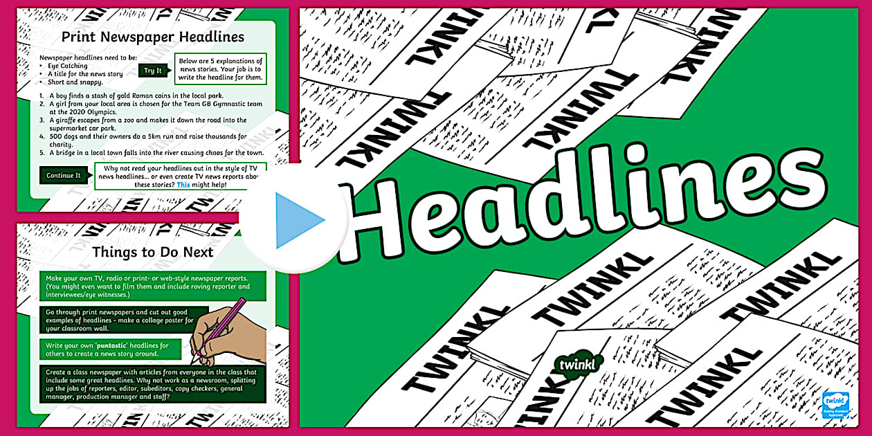 Newspaper Headlines KS2 | Twinkl Resources (teacher made)