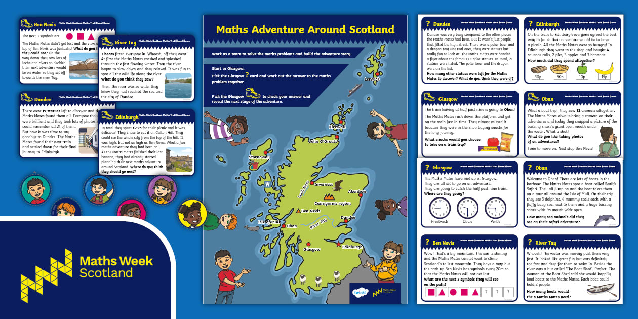FREE! - Maths Week Scotland: Maths Trail Board Game - Twinkl