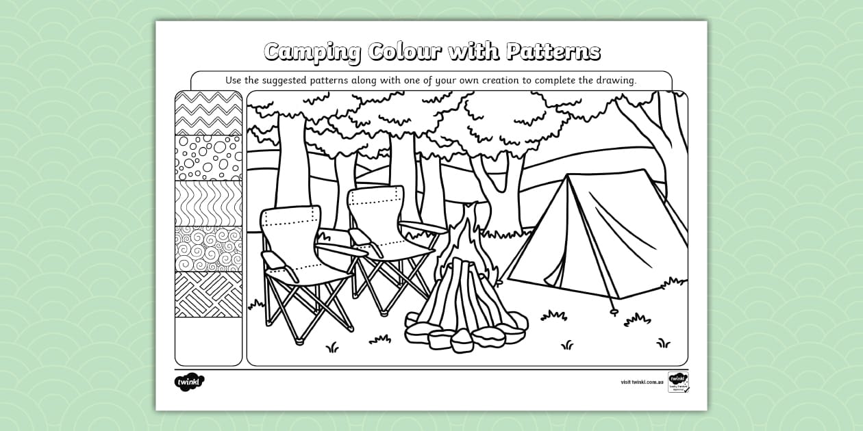 Camping Colour with Patterns Activity (teacher made)