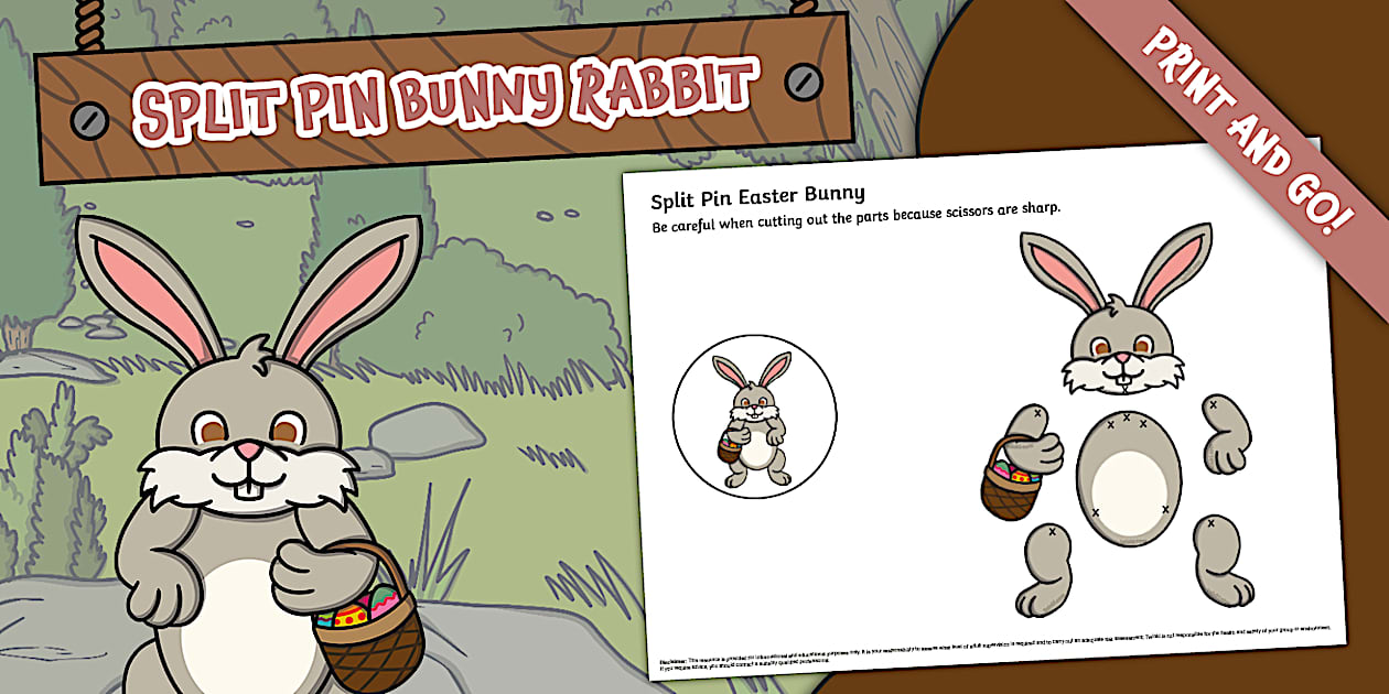 Easter Bunny Split Pin Activity - KS1