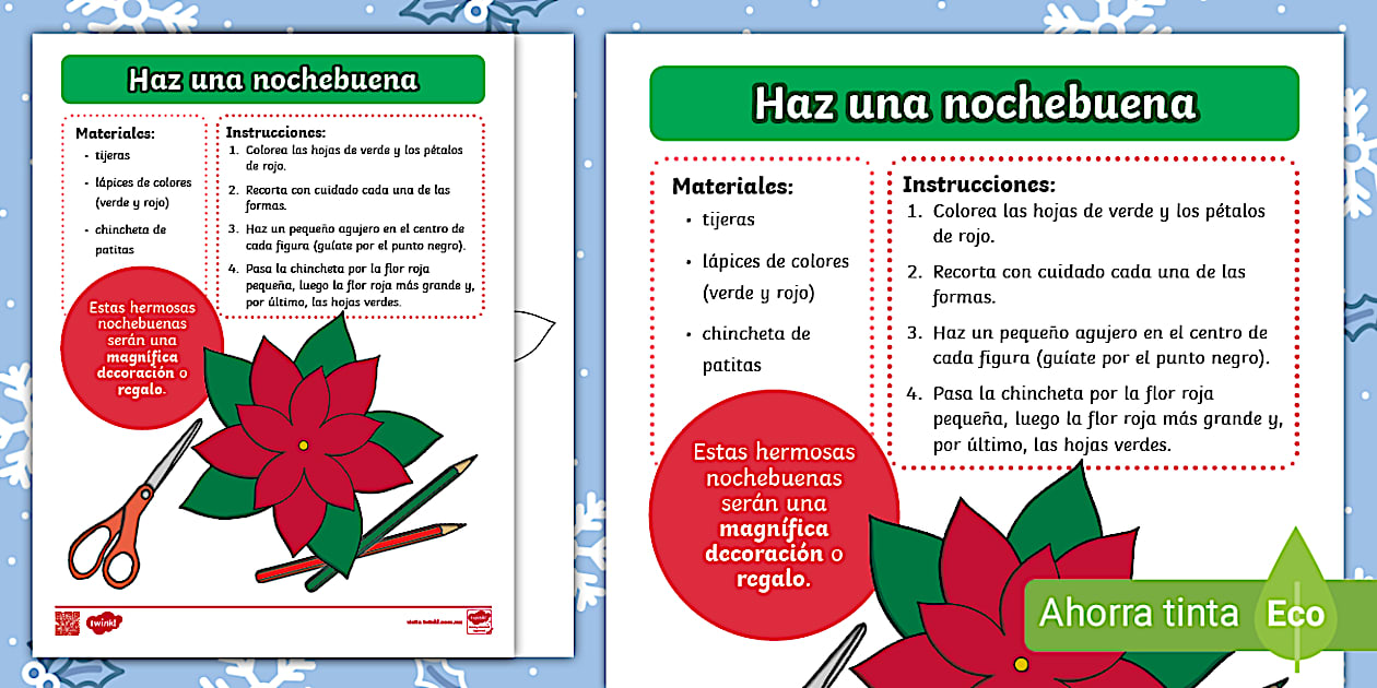 Nochebuena - manualidad para niños (teacher made) - Twinkl