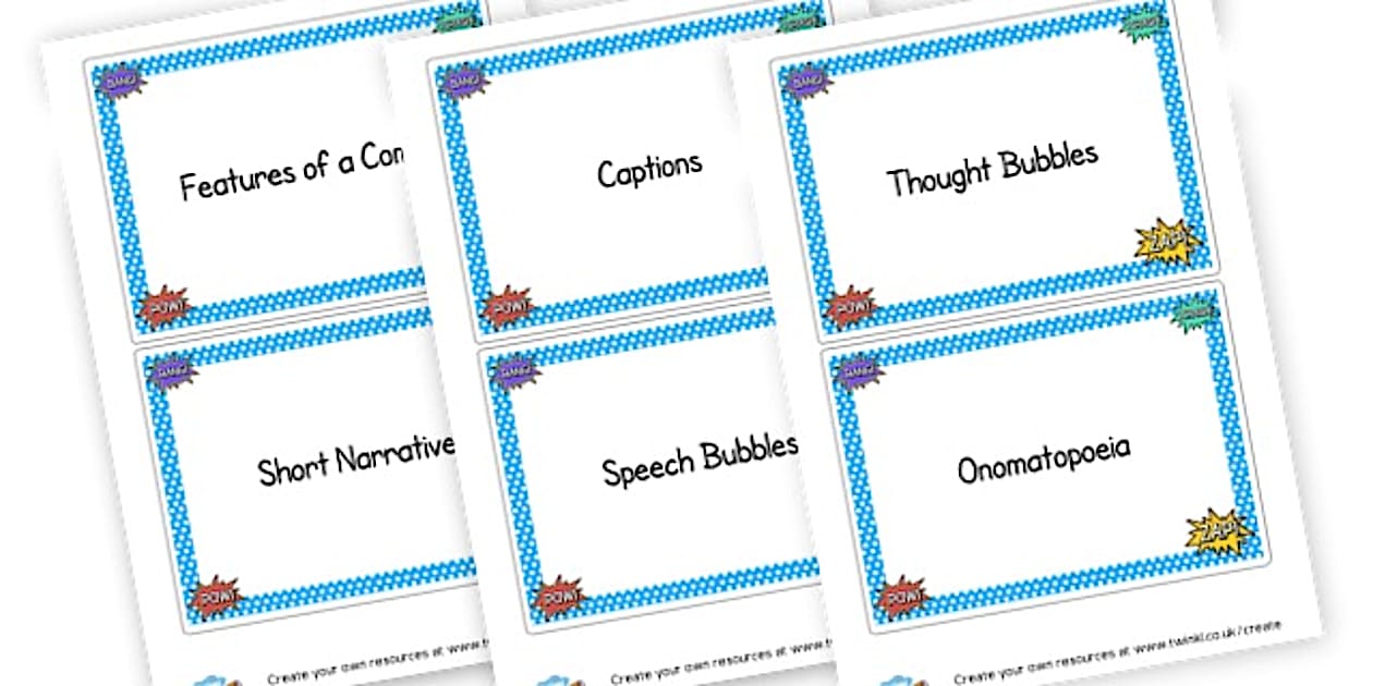 Features of Comic Books (teacher made) - Twinkl