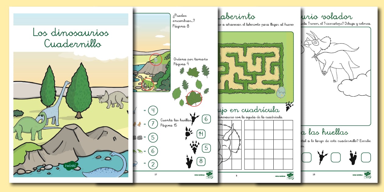 Los dinosaurios: cuadernillo de actividades - Twinkl