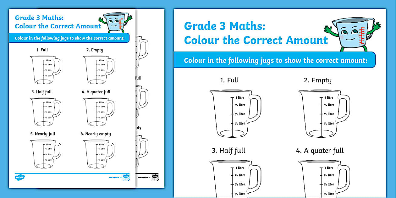Grade 3 Math: Colour the amount (teacher made) - Twinkl