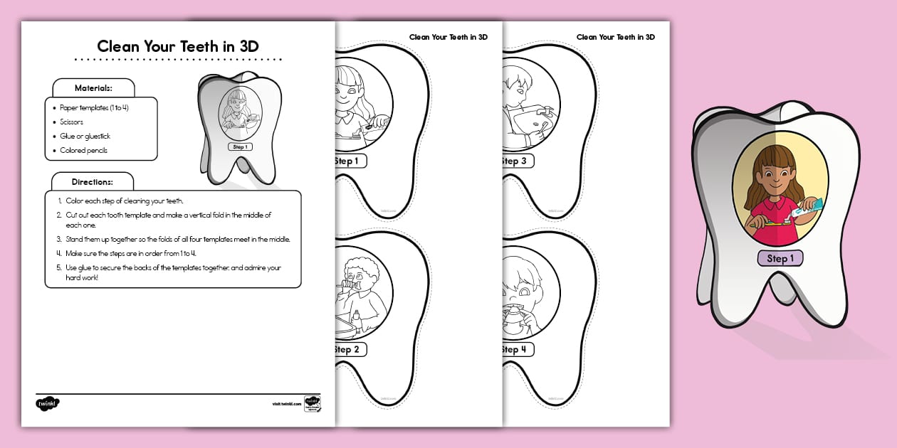 Early Childhood 3D Tooth Craft (teacher made) - Twinkl