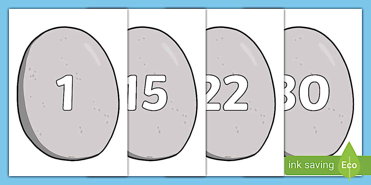 Editable Numbers 1 to 30 on Stepping Stones - Twinkl